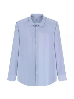 Boggi Milano Shirt Striped Stretch Nylon B Tech Slim Fit - Blue