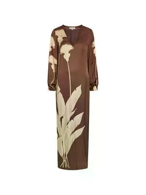 ANDRES OTALORA Palmas Floral-print Maxi Dress - Brown