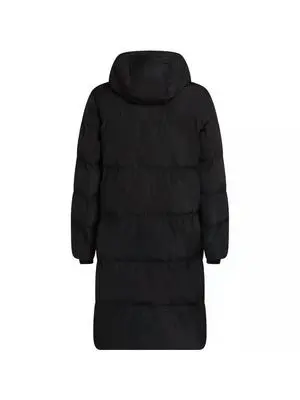 Karl Lagerfeld Long Padded Hooded Coat With Logo Print
