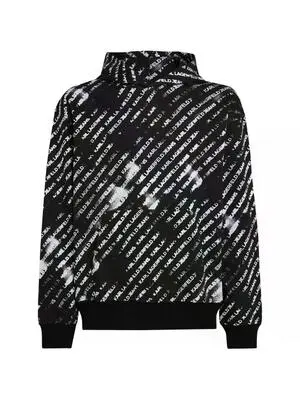Karl Lagerfeld All-over Print Hoodie - Black