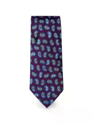 BONA FURTUNA Paisley Print Silk Neck Tie