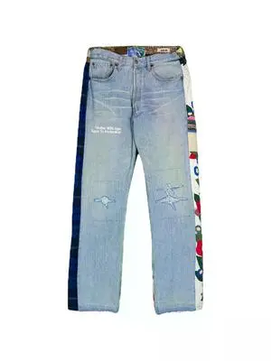 BETTER WITH AGE Esther Mixed Media Patchwork Denim Jeans