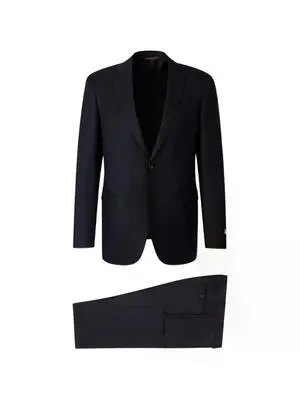 Canali Single-breasted Pinstripe-pattern Wool Suit - Blue