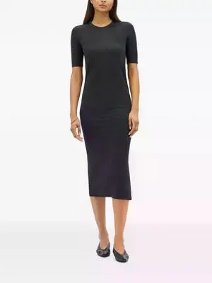 Another Tomorrow Elbow-sleeve Midi Dress