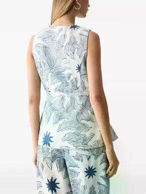 NEVER FULLY DRESSED Sun Print Peplum Waistcoat