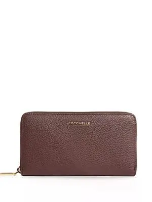 COCCINELLE Metallic Grained Leather Wallet - Brown
