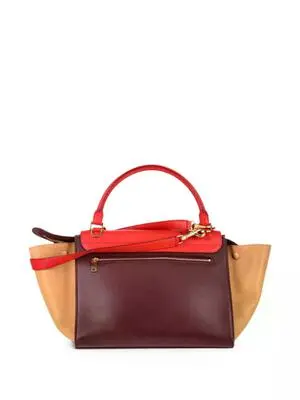 Celine Trapeze Leather Tote Bag - Red