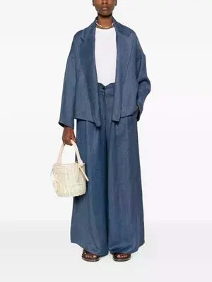 Alberta Ferretti High-waisted Pleated Trousers - Blue