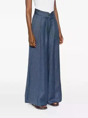 Alberta Ferretti High-waisted Pleated Trousers