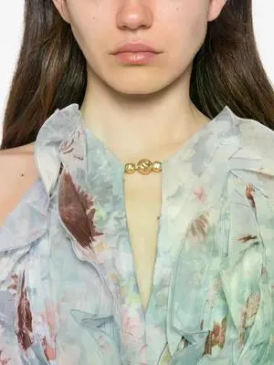 Aje Cleo Ruffled Floral-print Top
