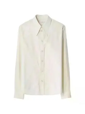 LEMAIRE Pointed Collar Shirt In Washed Cotton Silk - Neutrals