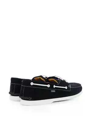 ATALANTA WELLER Contrast Stitch Suede Boat Shoes