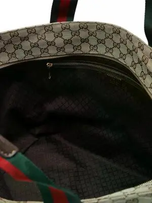 Gucci Medium Gg Supreme Web-stripe Tote Bag