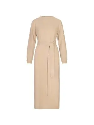 Fabiana Filippi Belted Long-sleeve Dress - Neutrals