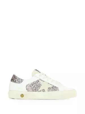 GOLDEN GOOSE May Glitter Leather Sneakers