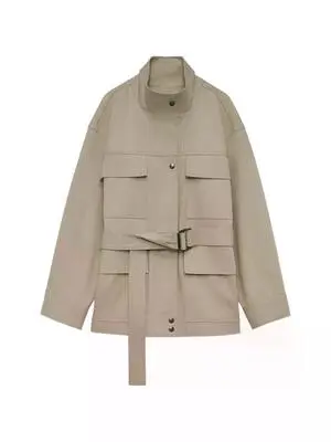 ANINE BING ANINE BING Odin Jacket With Stand Collar And Belted Waist Neutrals