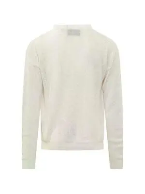 AMARANTO Stripe-knit Sweater - White