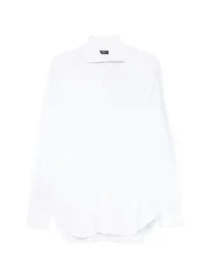 BARBA NAPOLI Classic-collar Long-sleeve Shirt - White