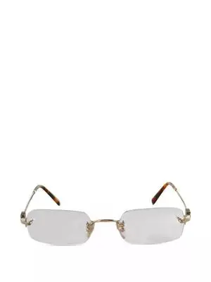 Miu Miu Rimless Rectangle Glasses - Gold