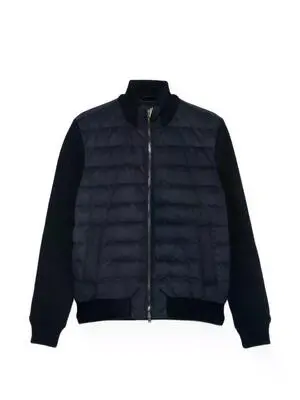 Herno Quilted Ribbed-sleeves Jacket - Blue