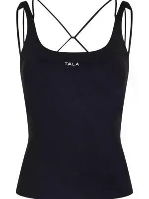 TALA Logo-print Crossover-strap Top