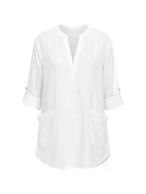 Seafolly Roll-tab Sleeve Shirt - White