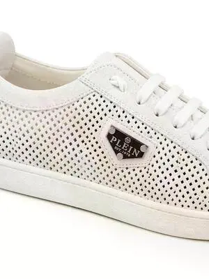 Philipp Plein Perforated Suede Sneakers - Neutrals