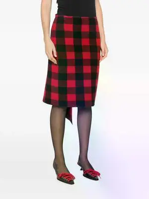 N°21 Check Ruffled Midi Skirt