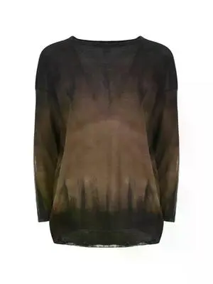 Avant Toi Tie-dye Boat-neck Sweater - Brown