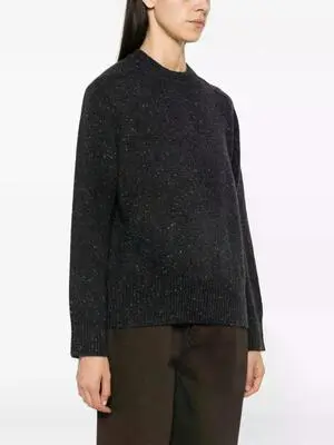 Loulou De Saison Cashmere Speckled-knit Crew Neck Sweater - Grey