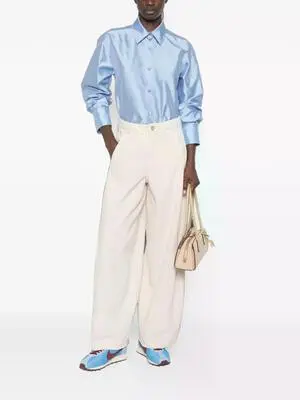 Sandro Suzanne Jewel-button Satin-finish Shirt