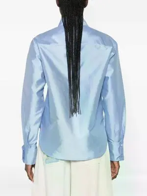 Sandro Suzanne Jewel-button Satin-finish Shirt