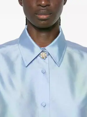 Sandro Suzanne Jewel-button Satin-finish Shirt