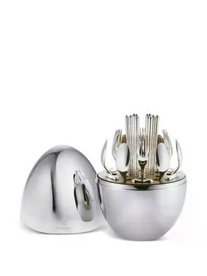Christofle Mood Asia Egg-shaped Polished Cutlery Set - Silver