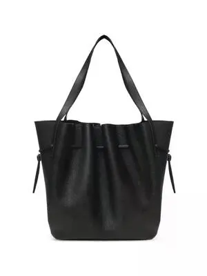 Yuzefi Scallop Pebble-grain Leather Tote Bag - Black