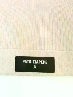 Patrizia Pepe Ribbed-knit Logo-patch Beanie Hat
