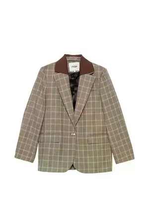 Maje Checked Removable-collar Blazer