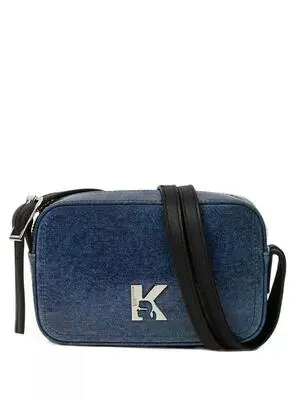Karl Lagerfeld Logo Plaque Denim Crossbody Bag