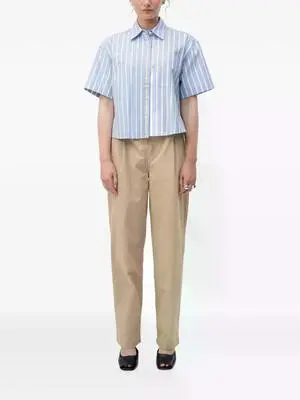 Hugo Vertical-stripe Short-sleeve Shirt - Blue