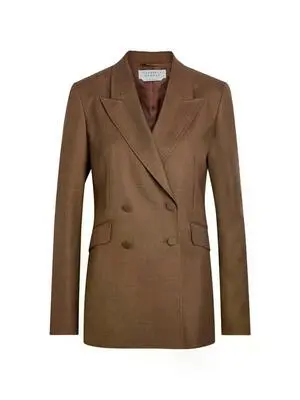 Gabriela Hearst Angela Double-breasted Peaked-lapel Blazer - Brown