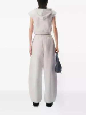 Alexander Wang Zip-up Short-sleeve Hoodie With Crystal Embellishment
