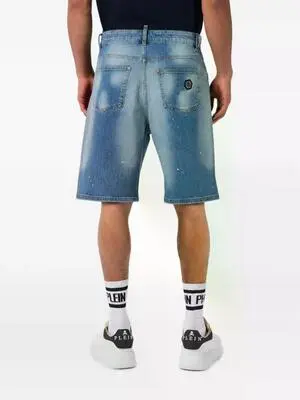 Philipp Plein Paint-splatter Distressed-effect Shorts