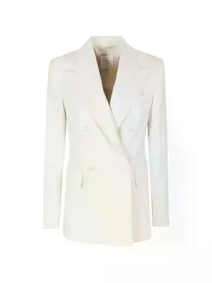 Eleventy Double-breasted Chevron-weave Blazer - Neutrals