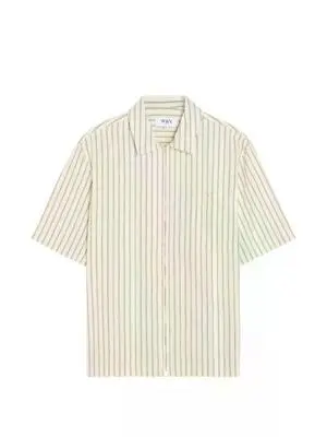 WAX LONDON Striped Zip-up Shirt - Neutrals
