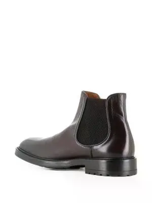 ALEXANDER HOTTO Elasticated-panel Leather Boots