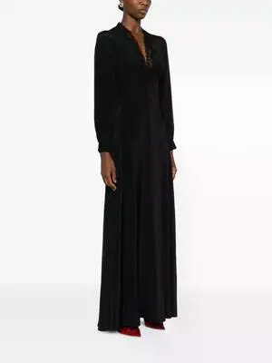 Rixo Lace Trim Long Sleeve Maxi Dress