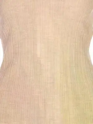Agnona Ribbed Knit Sweater With Spread Collar - Neutrals