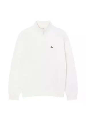 Lacoste Logo Patch Half-zip Sweatshirt - White