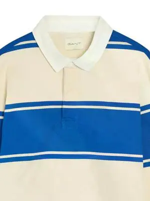 Gant Horizontal-stripe Long-sleeve Polo Shirt - Neutrals