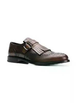 TOD'S Fringed Buckled Shoes - Brown
